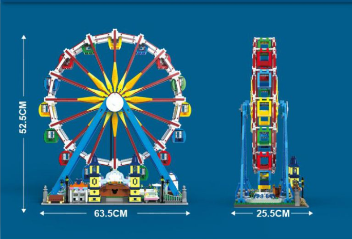 Mould King Building Block, Theme Park Series, Motorized Ferris Wheel w ...