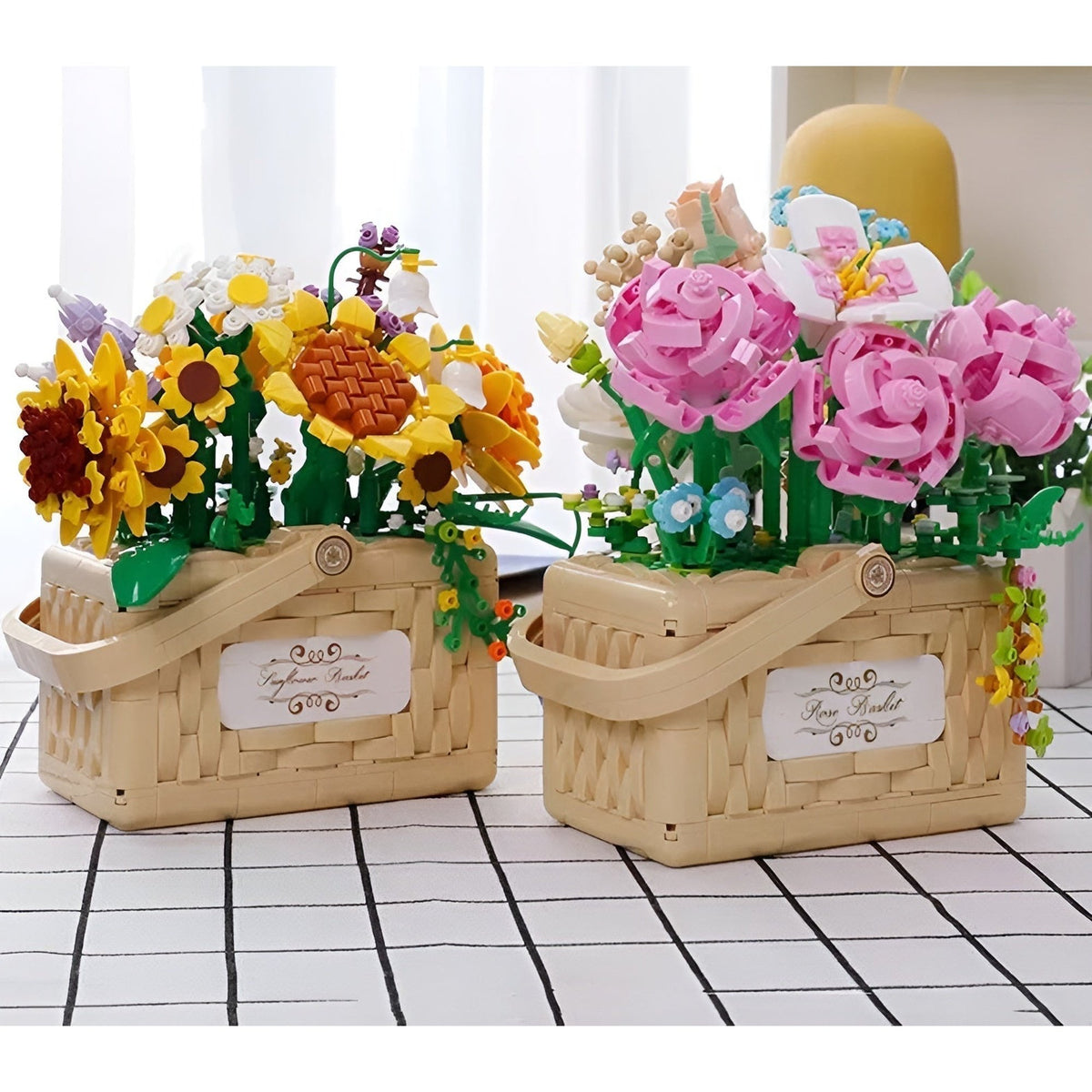 Balody Building Block, Eternal Flower Sunflower Basket Plant with Draw ...